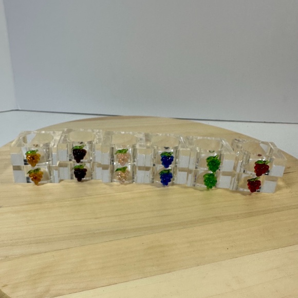 Dining | Gem Ware Napkin Rings Glass Grapes Acrylic Ring Set Of 12 ...